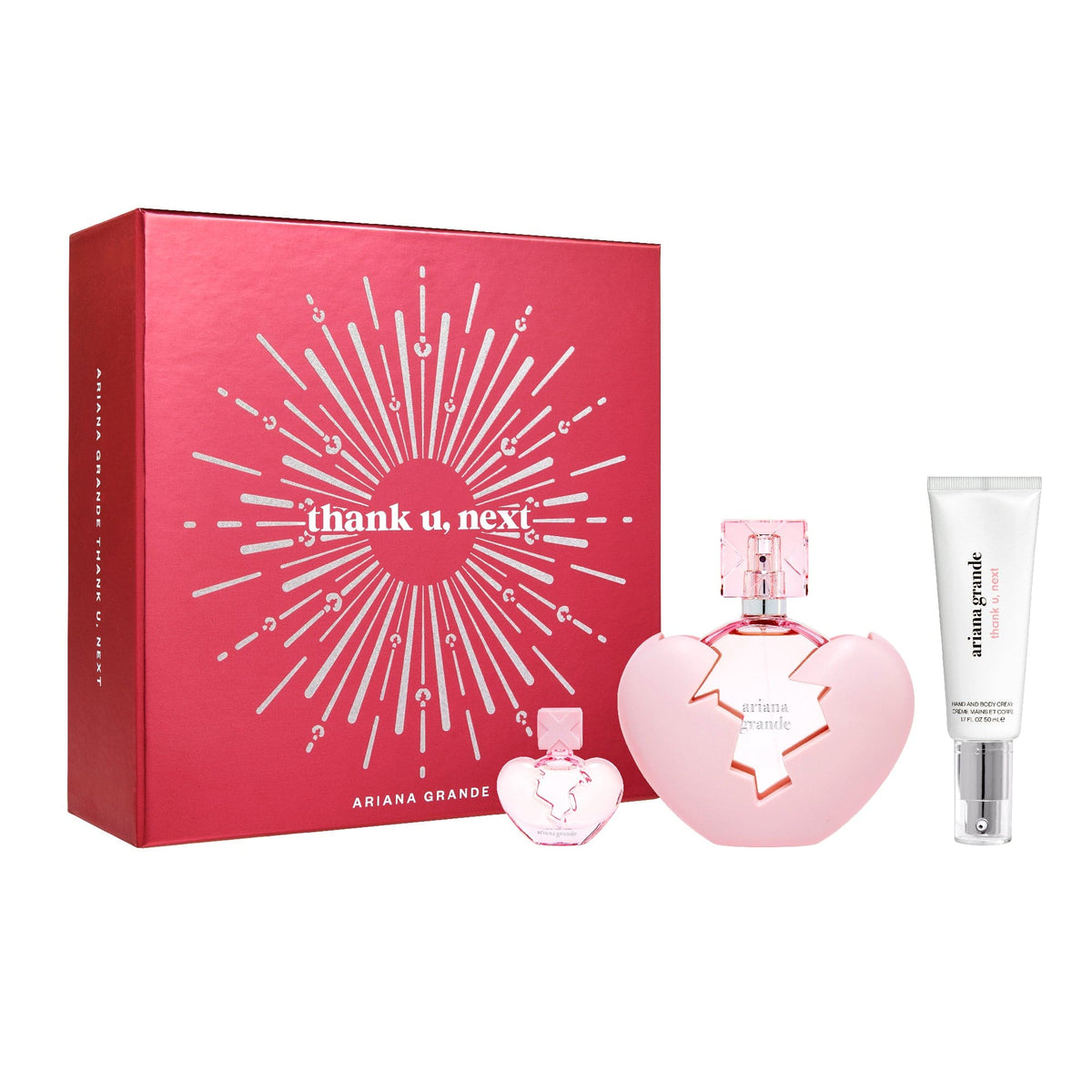 Ariana Grande Set Thank U Next EDP 100 ML+Mini 7.5 ML+Crema 50 ML 2024 – Elite Perfumes Distribuidor